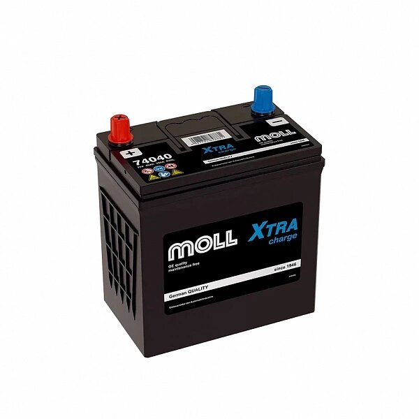Аккумулятор автомобильный MOLL XTRA CHARGE 40.0 Ah 350 A ОП (197x127x225) (B20L 74040) 197x127x225