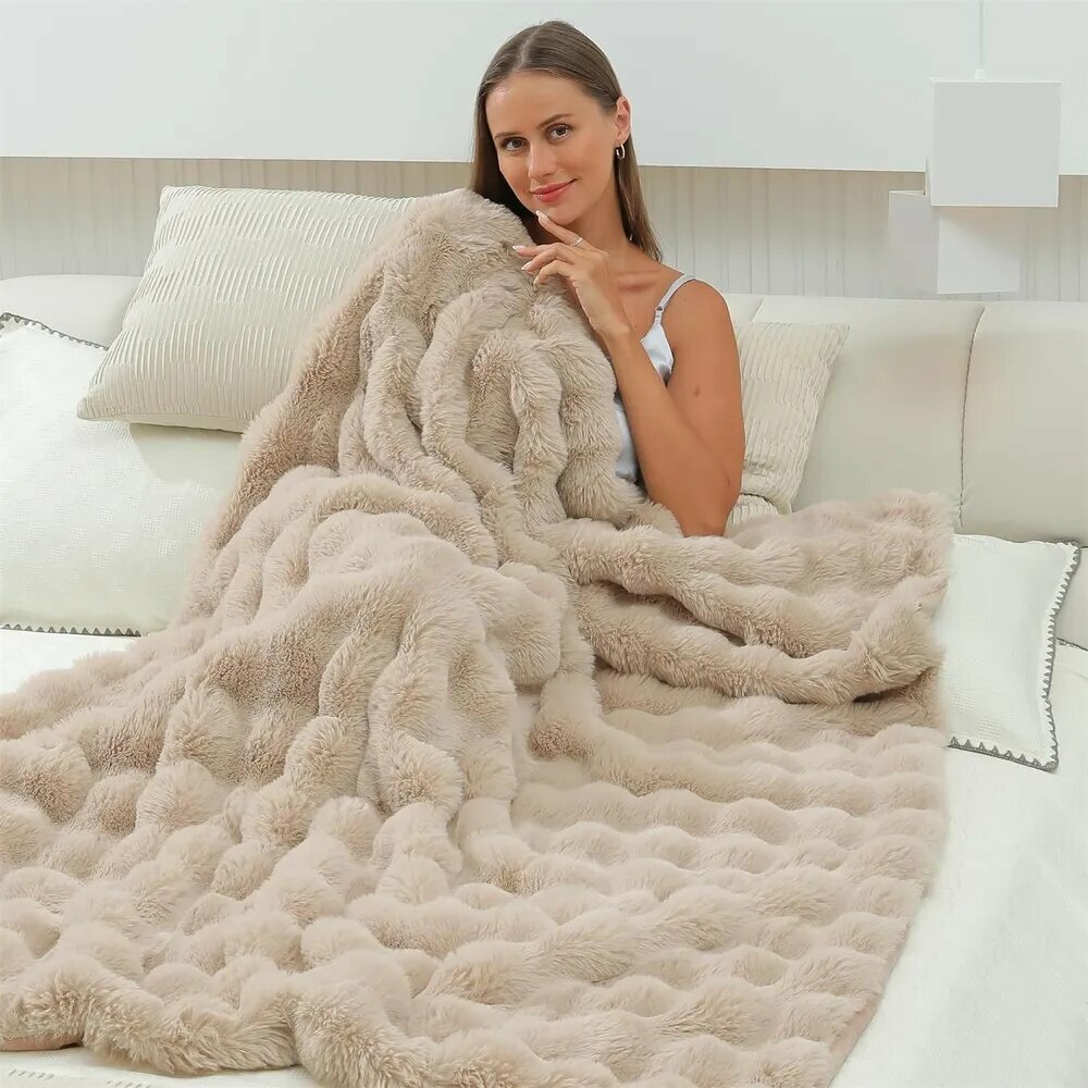 Плед , Мех искусственный, 220 см х 200 см
