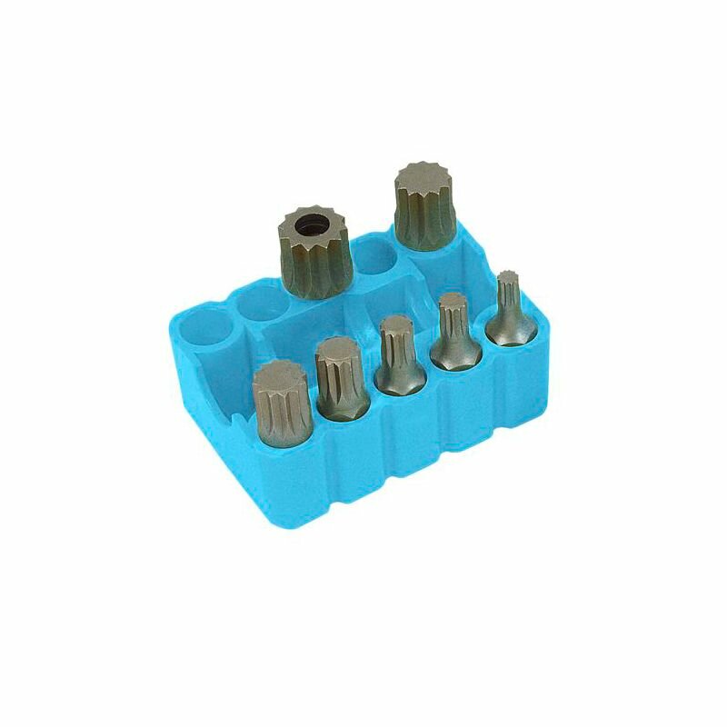 Набор сменных вставок-битов 12-гранных SPLINE (сплайн M5-M16H) силовых насадок 10 мм 7 пр. AIST 101507M звездочек 12-ти лучевых для ударной отвертки