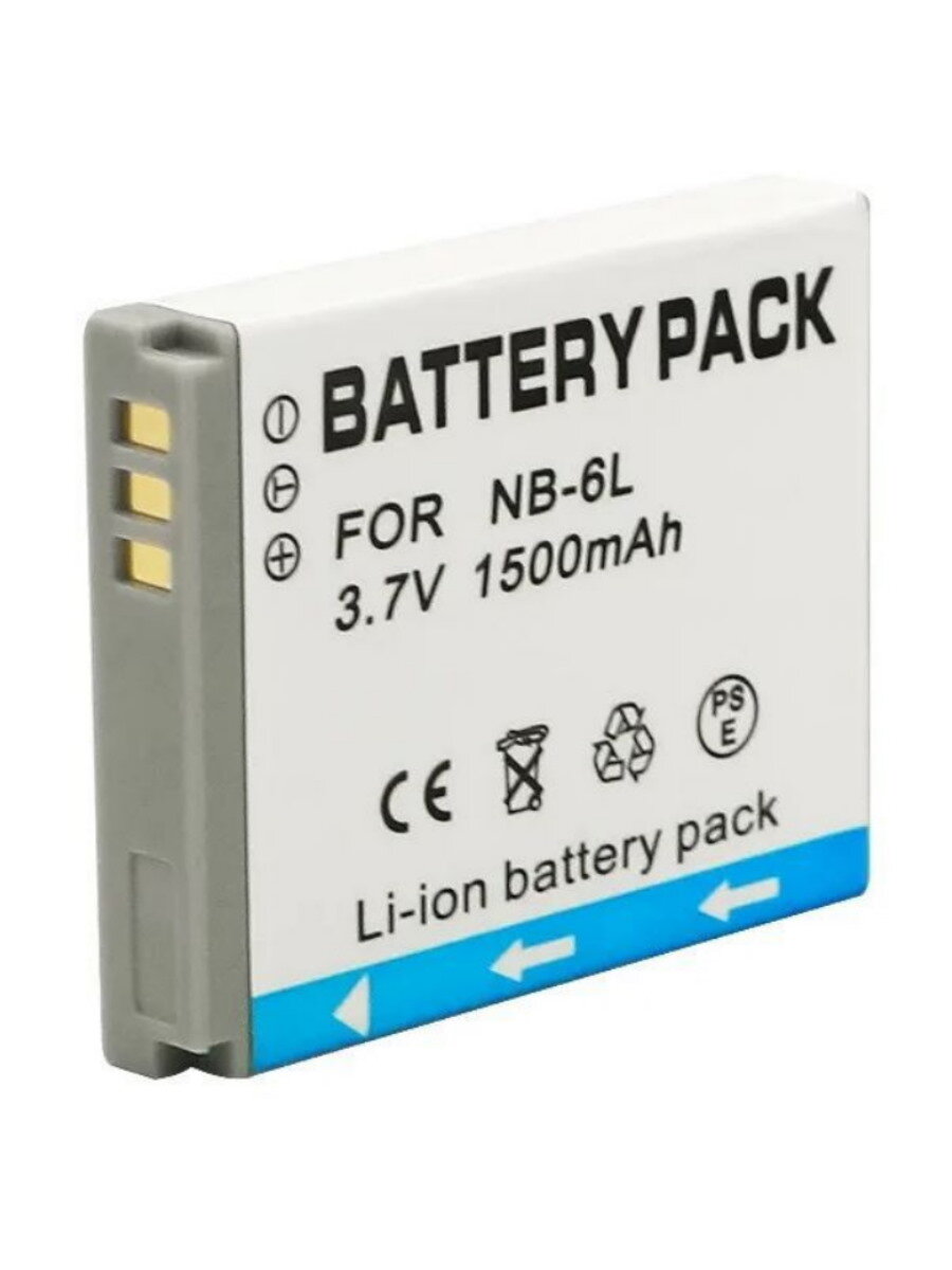 Аккумулятор для фотоаппарата Canon NB-6L, NB-6LH, 3.7V, 1500mAh, код BATCAM40