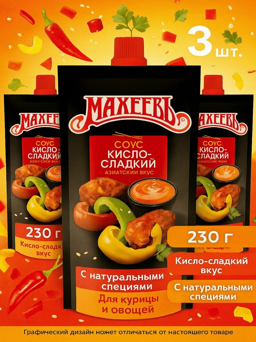 Соус махеевъ Кисло-сладкий, 230г x 3 упаковки