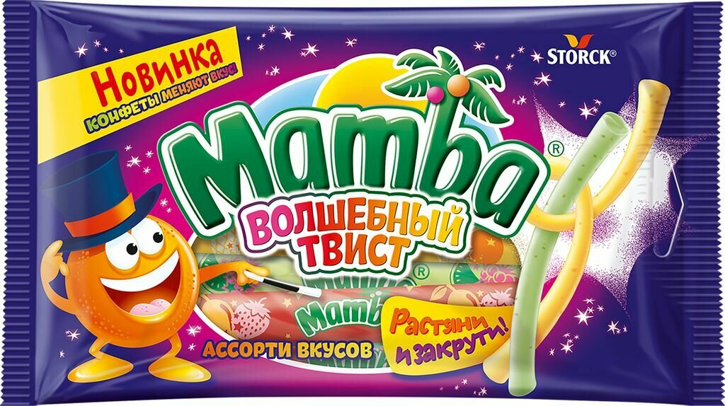 Конфеты жевательные MAMBA Волшебный твист, ассорти вкусов, 70г x 3 упаковки