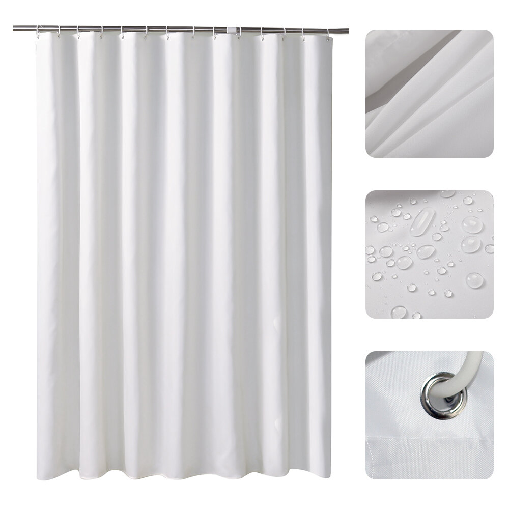 1 шт. Водонепроницаемая занавеска для душа, разделительная перегородка для ванной комнаты, устойчивая к плесени, однотонная полиэстеровая ткань, аксессуары для ванной комнаты
