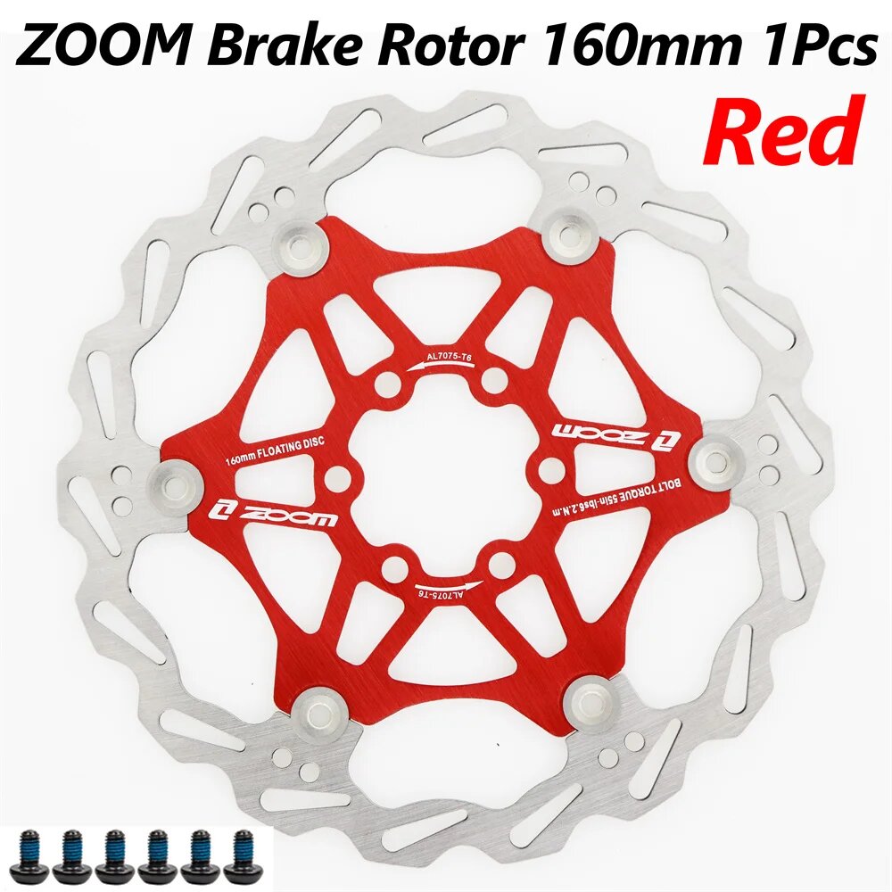 Гидравлические тормозные суппорты ZOOM HB100 MTB черного цвета Красный, Rotor Red 1Pcs