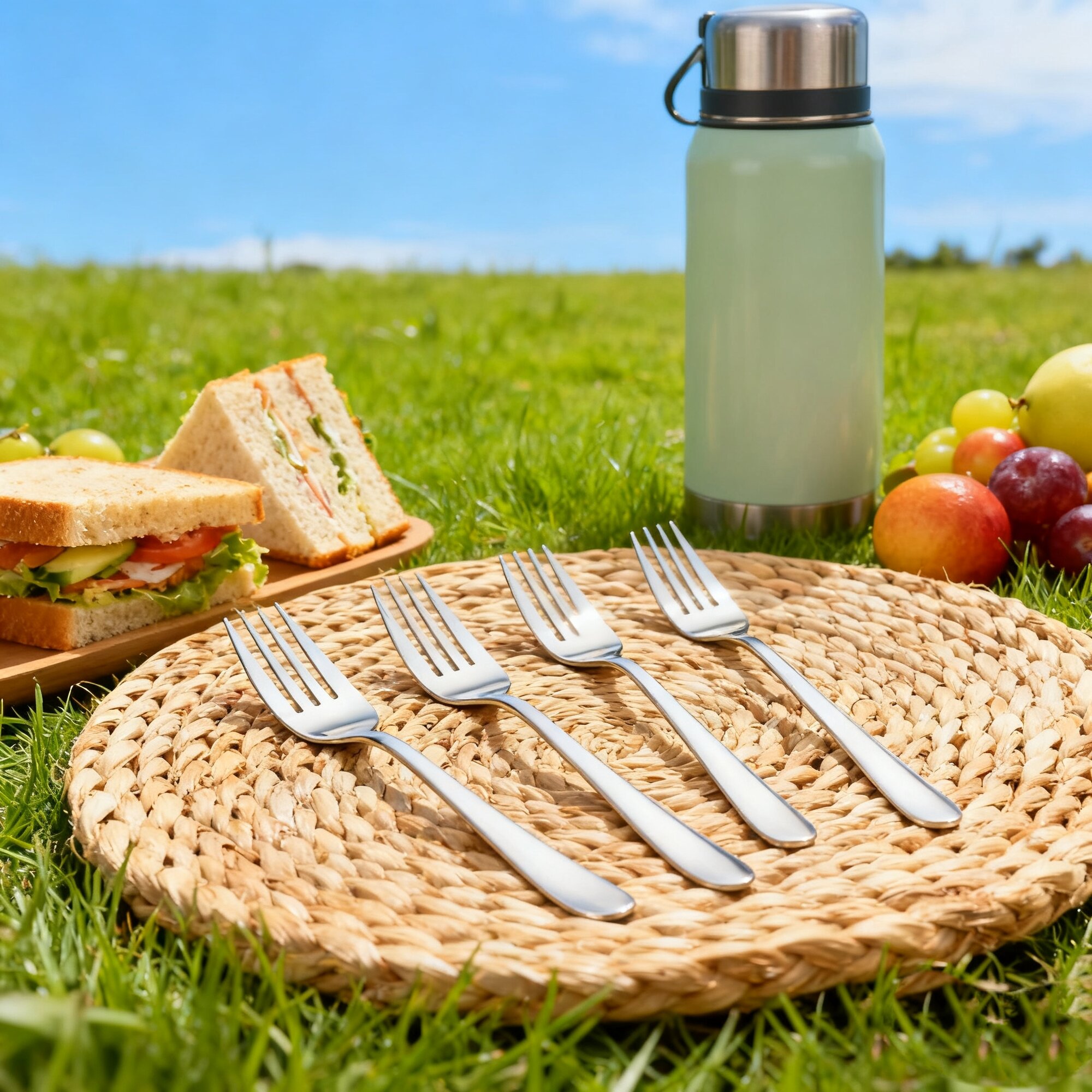 Вилка столовая 4 предм. хром, серебристый