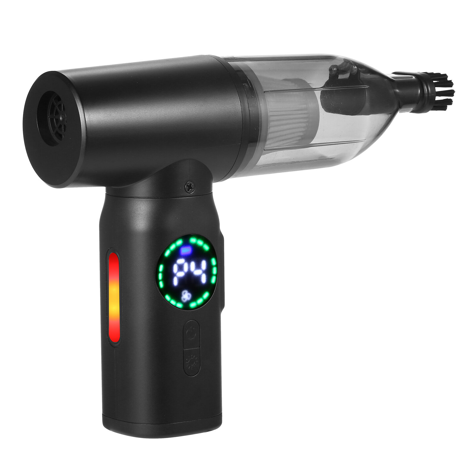 Пневматический очиститель воздуха с бесщеточным двигателем для цифрового экрана, 120 Вт, 110000 об/мин, 7500 мАч, сменный баллон для чистки, принадлежности для чистки компьютеров и автомобилей.