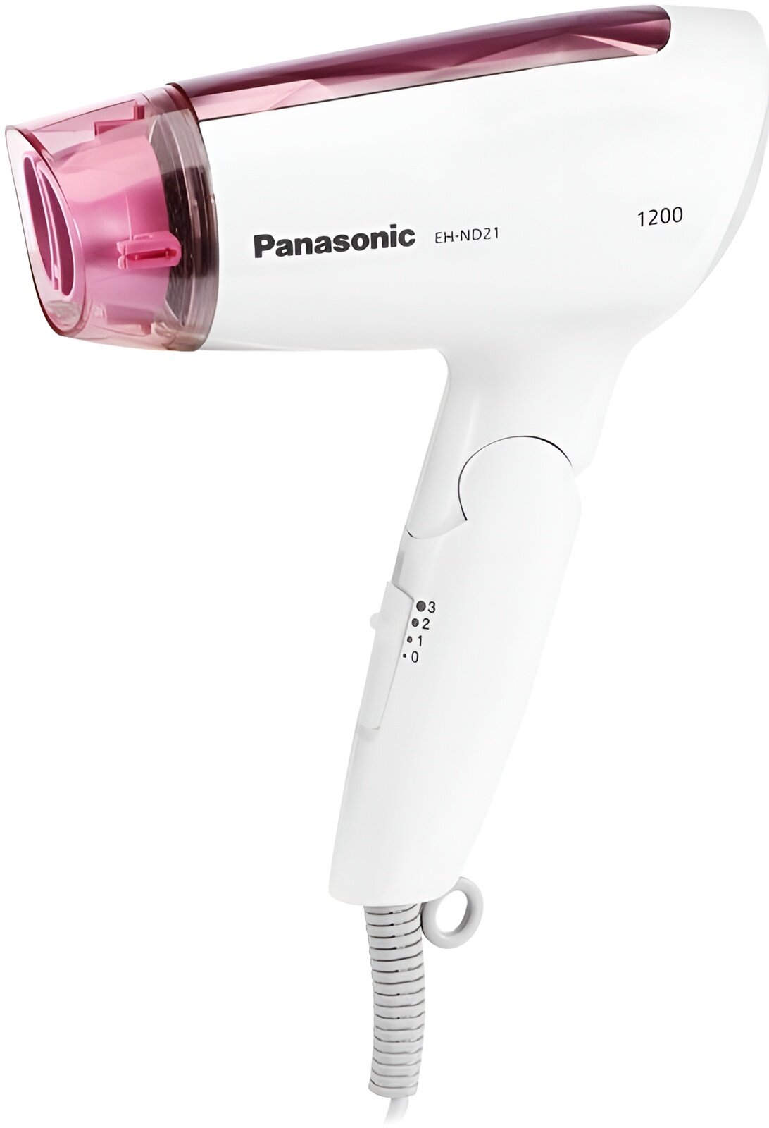 Фен Panasonic EH-ND21-P615, белый/розовый, 1200 Вт, складной