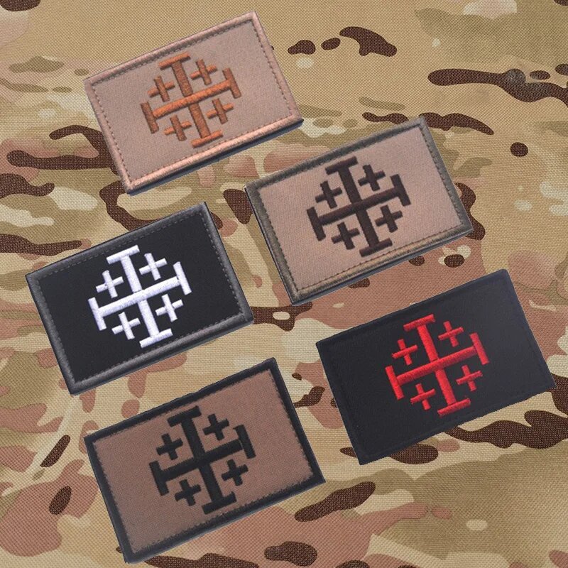 Иерусалимский крест Crusader Jihad аксессуары, наклейки на одежду с крючком и петлей — фото 1