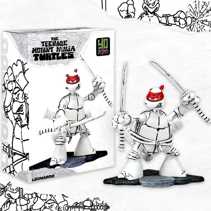 Фигурки Черепашек-ниндзя Playmates 2024 SDCC Edition Черно-белый Эскиз PM81061