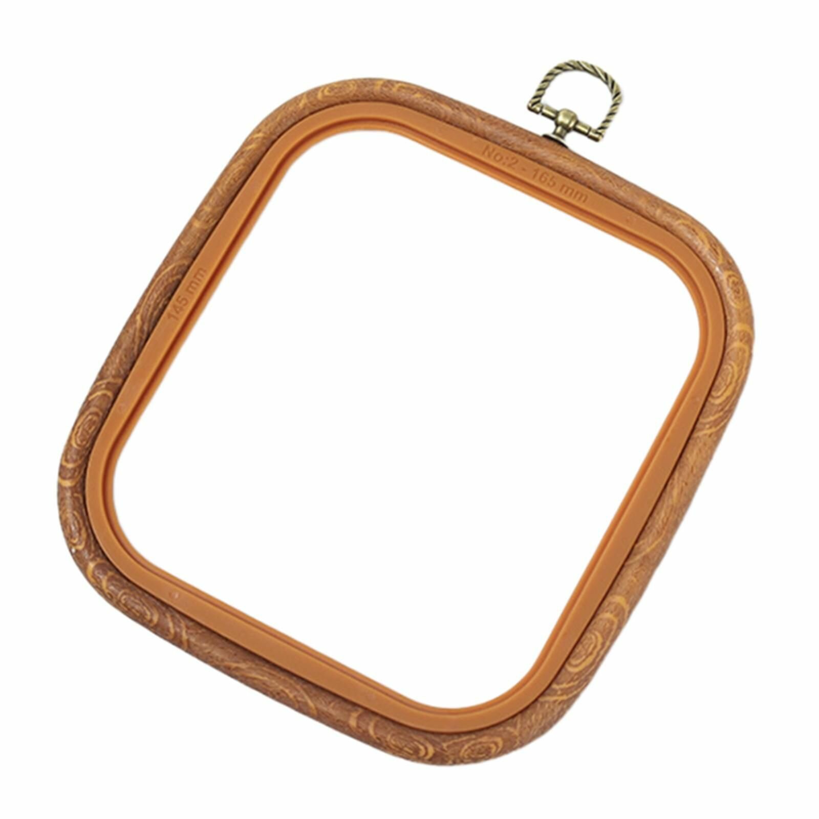 Пяльцы для вышивания квадратные, имитация дерева 14.5x16.5 см, рамка для рукоделия и декора, удобная фиксация ткани для мелких вышивальных и декоративных проектов