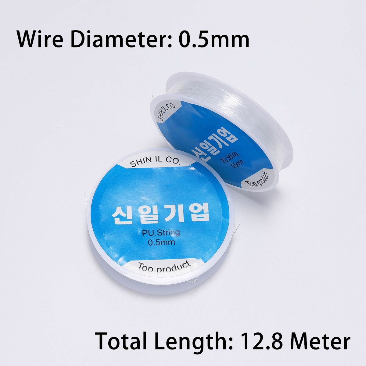 Прозрачная эластичная леска для бисера 0,5 мм, 12,8 м, растягивающаяся мононить для бус, браслетов и рукоделия, невидимая нить для украшений своими руками