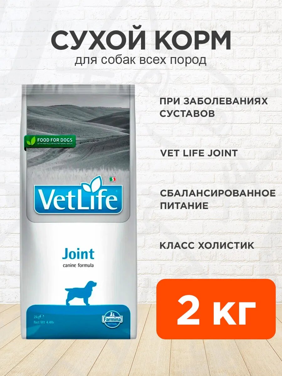 Корм сухой Farmina Vet Life Canin Joint для взрослых собак при заболеваниях суставов, 2 кг
