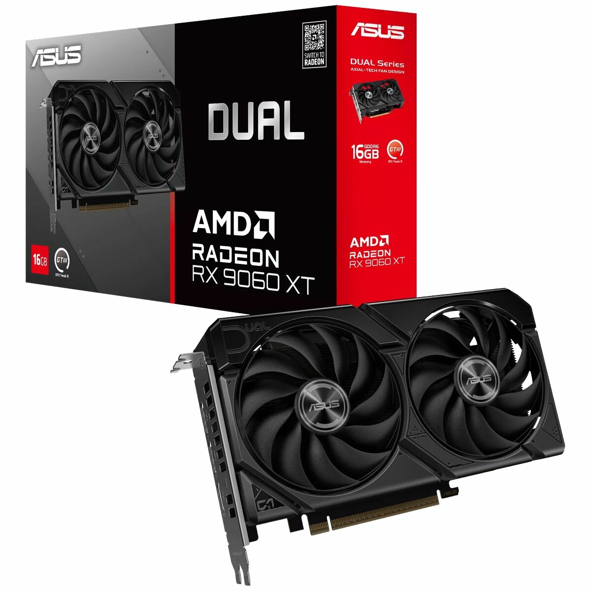 Видеокарта ASUS RX9060XT DUAL 16GB GDDR6 128bit 2xDP HDMI 2FAN RTL (DUAL-RX9060XT-16G)
