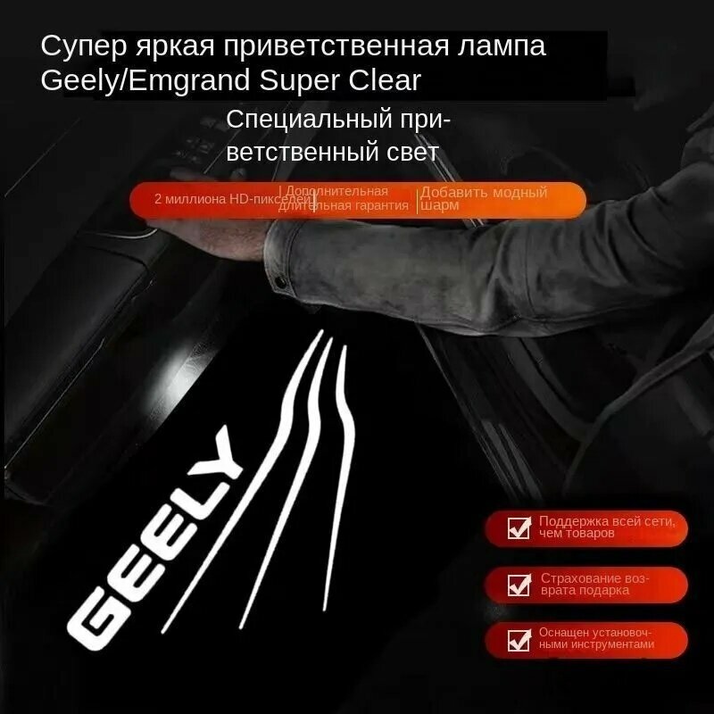 Штатная Лазерная проекция дверей GEELY ATLAS PRO (BelGee X70)приветственный фонарь, 2ш