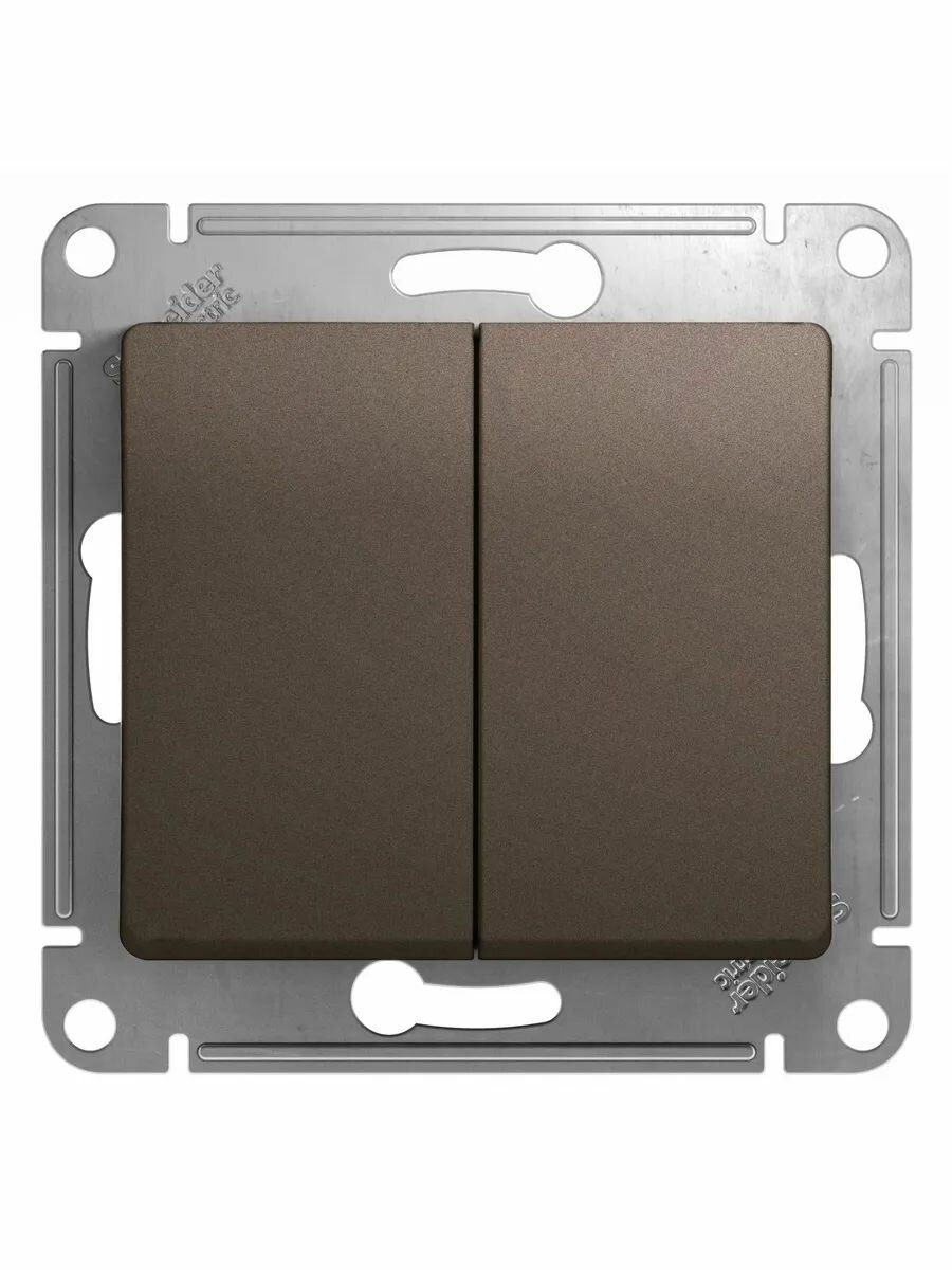 Механизм переключателя проходного 2-кл. СП Glossa 10А IP20 (сх. 6/2) 10AX шоколад. GSL000865 Schneider Electric