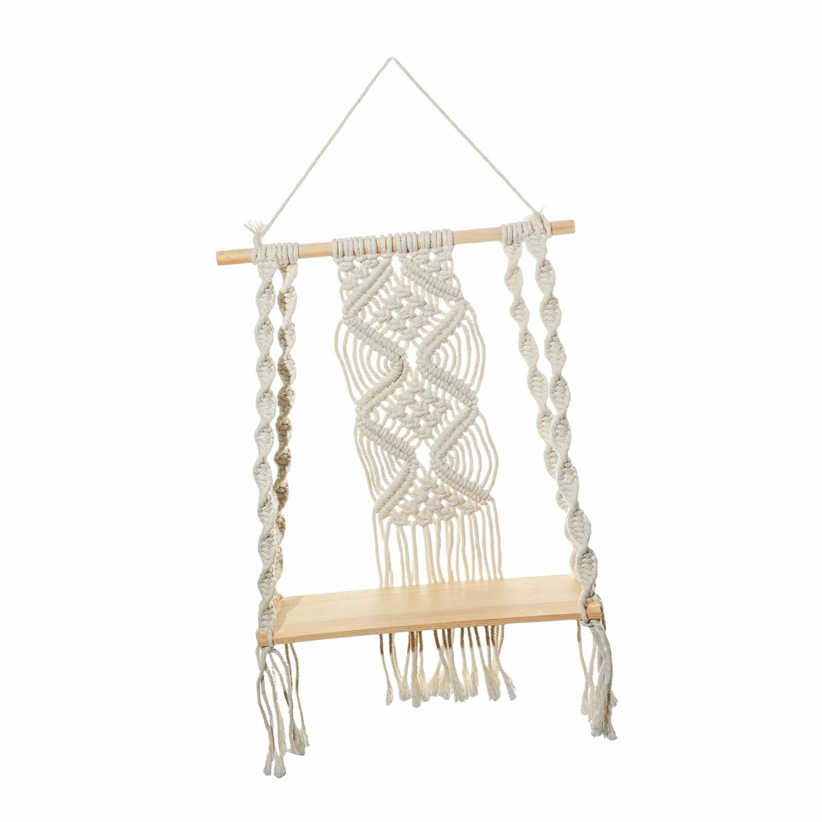 Настенная полка в технике макраме Органайзер в стиле бохо 35смx85см