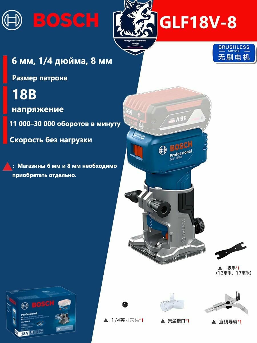18 В бесщеточный триммер GLF18V-8, 6-ступенчатая регулировка, защита от падения