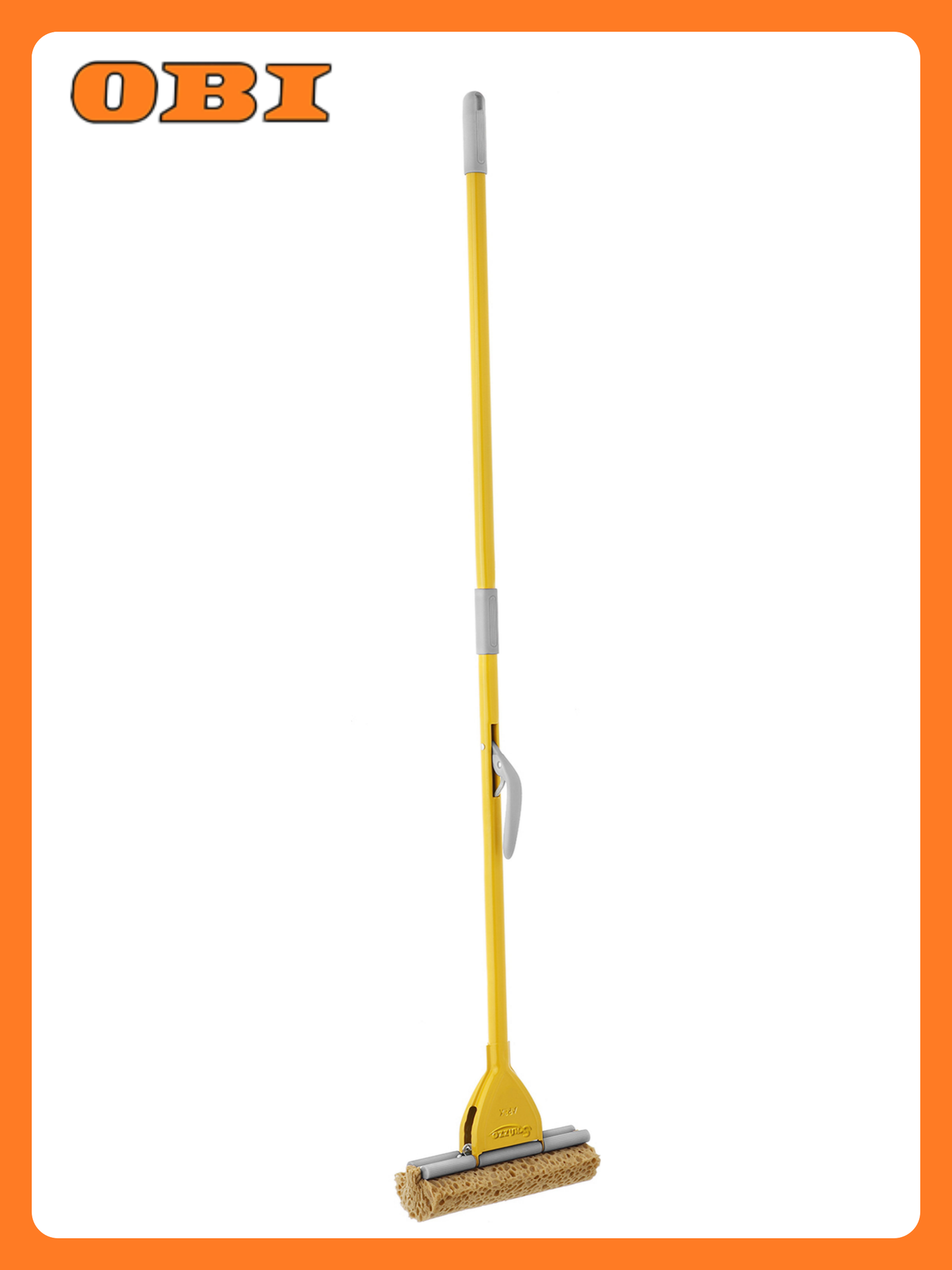Швабра Apex FR10501, самоотжимная, губка, телескопическая ручка, желтая