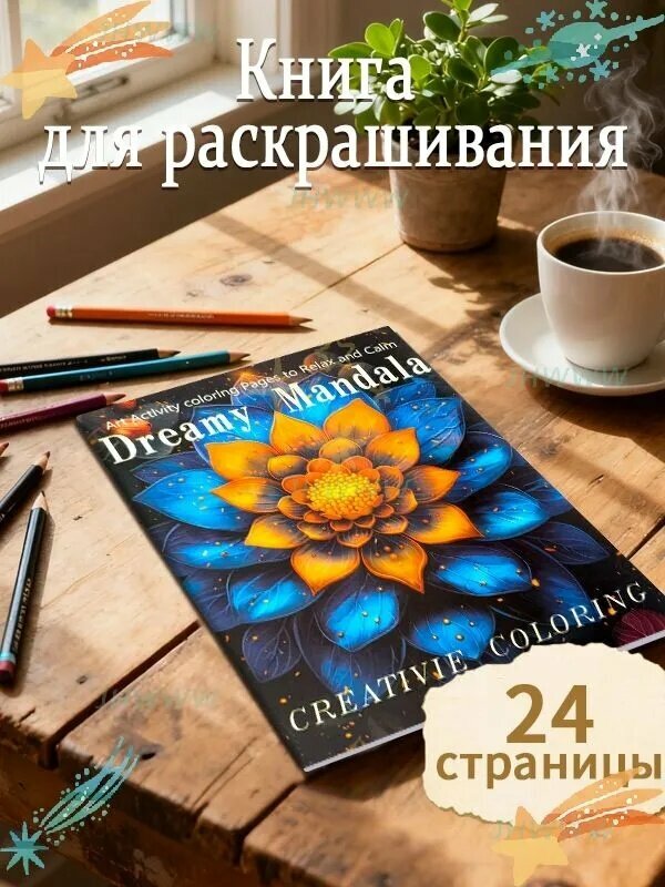 Мандала Раскраска антистресс для взрослых-Q006 расслабление и снятие стресса А4 160г/м бумага оригинальные рисунки-JHWWW