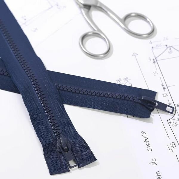 Молния тракторная Т5, 80 см, 2 бегунка, темно-синий, для верхней одежды и сумок, 1 шт.