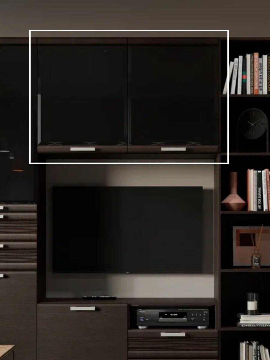 Шкаф навесной Асти АН-002 1112х702х382, Венге/Шоколад, МИФ