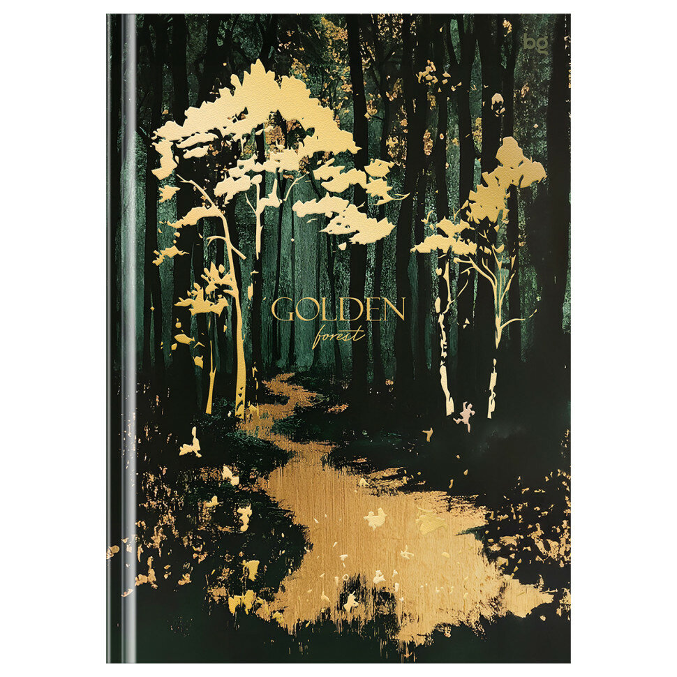 Бизнес-блокнот А5, 64л, евроформат, BG "Golden forest", матовая ламинация, тиснение фольгой, 381651