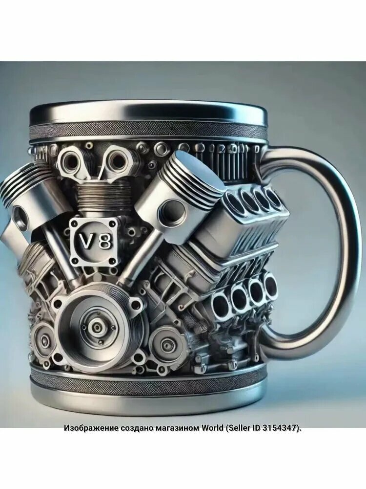 Кружка "V8 Автомобильный двигатель", 180 мл, 1 шт