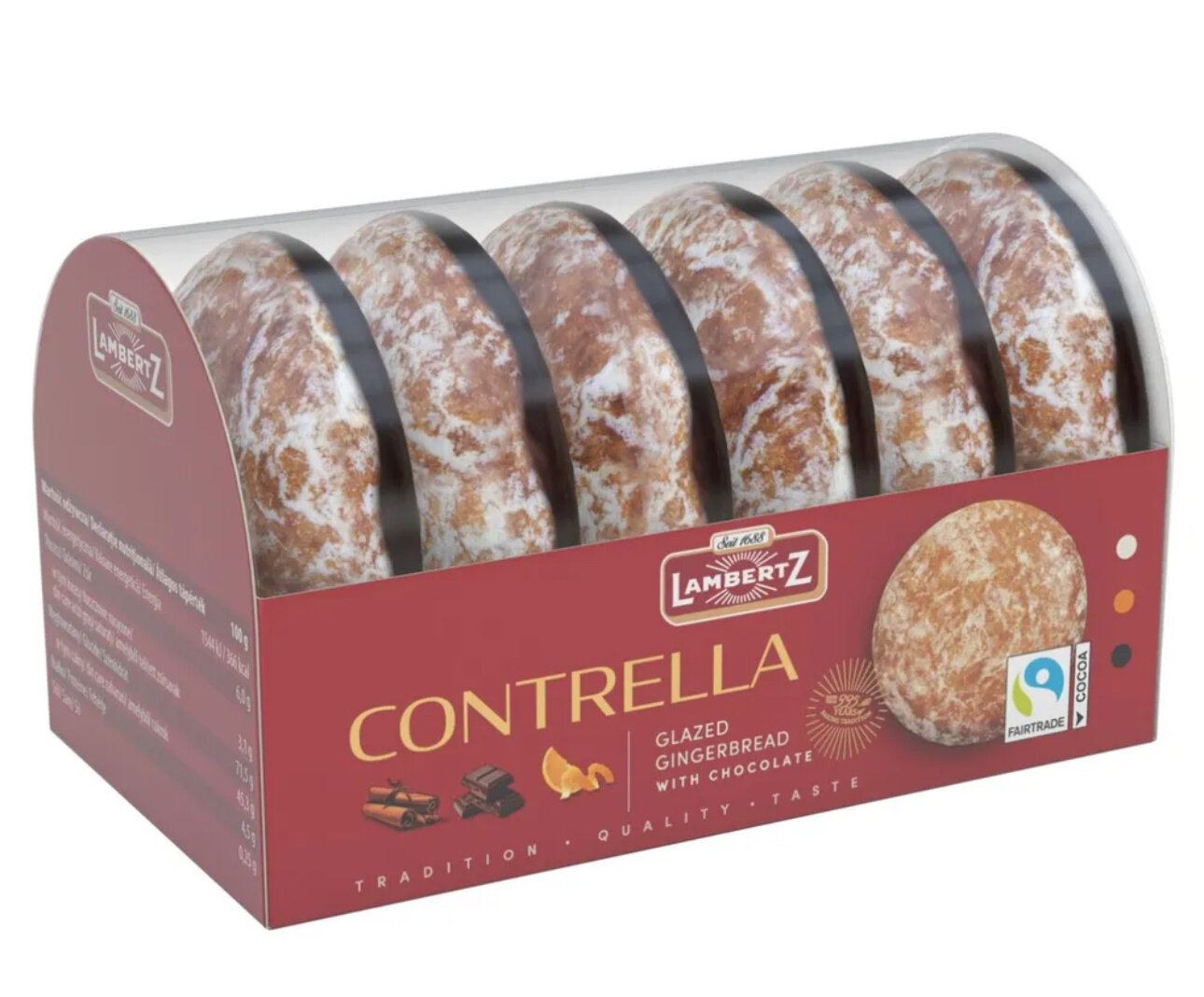 Пряники Lambertz Contrella с тёмным шоколадом, 200г