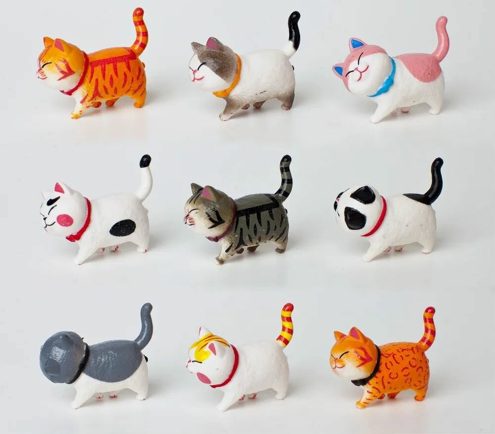 Набор фигурок Коты / Cats 2 gen 9шт (пакет) Настольные украшения для автомобилей