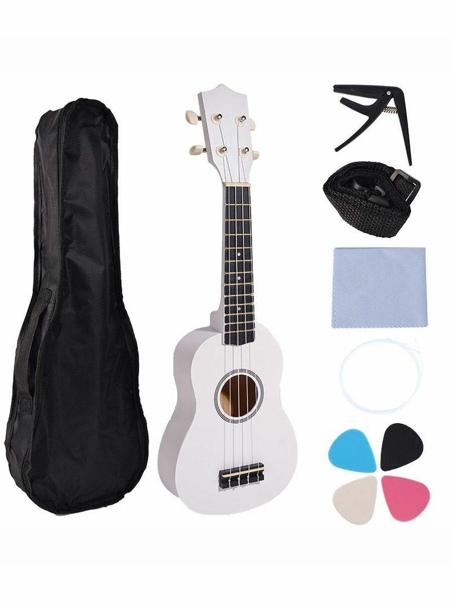 Укулеле сопрано azure , с ремень и сумкой 4-струнная, корпус Липа 21