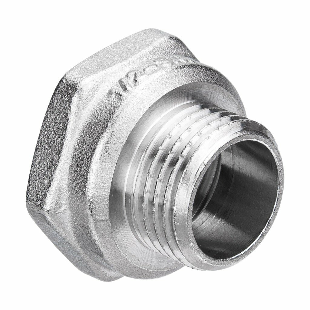 Переходник AquaLink 1/2 x 3/4 дюйма, ш-г, латунь никелированная, резьбовой фитинг для водоснабжения и отопления