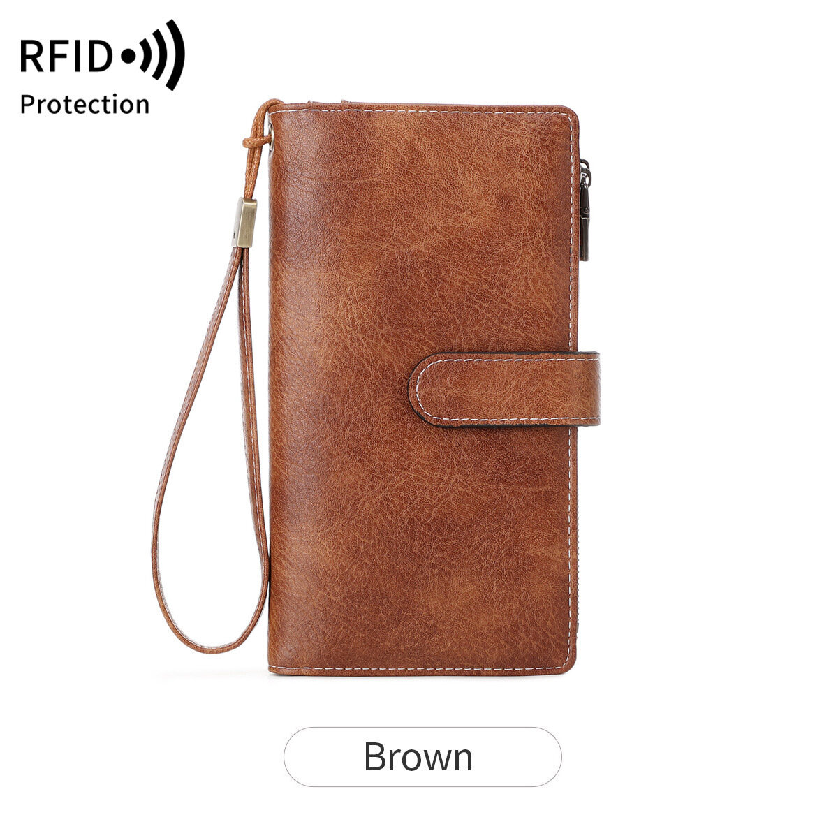 ZY Сумка через плечо Много слоев ПУ Кожа Круглый дизайн Широкий ремень RFID