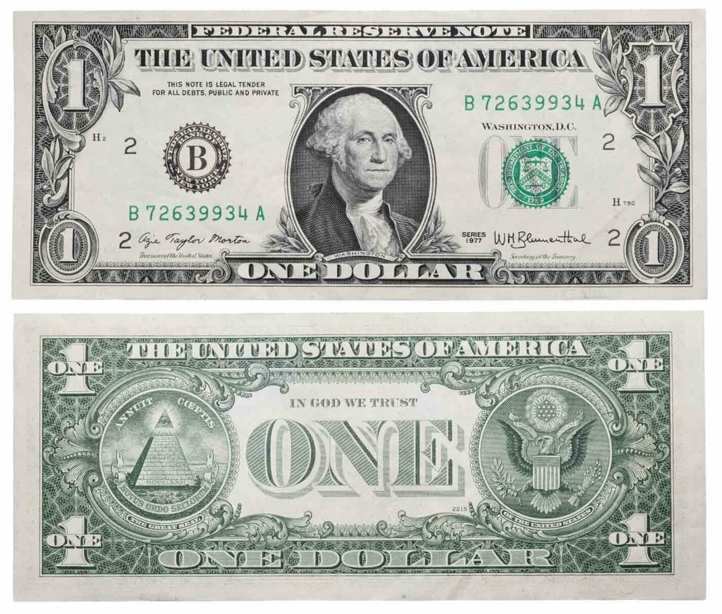 США 1 доллар 1977 год Pick 462а B-Нью Йорк