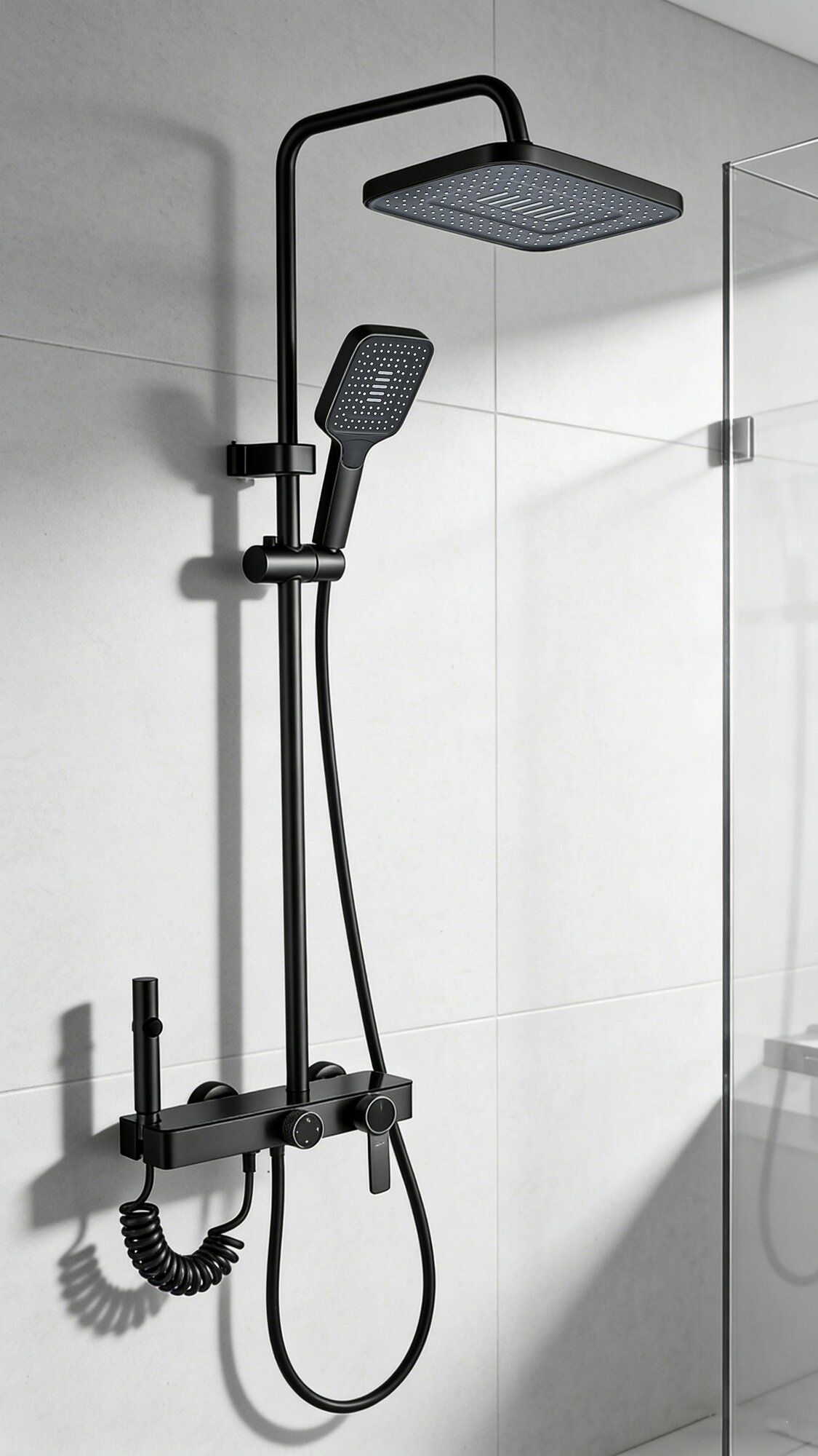 Душевая система Ceruttispa ALFIO , матовая графит, с тропическим душем