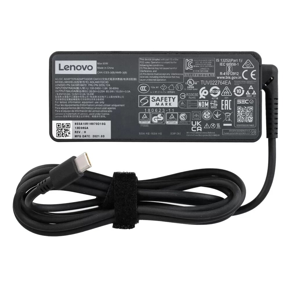 Блок питания зарядка для ноутбука Lenovo ThinkPad T495s TYPE-C 65WБлок питания зарядка для ноутбука Lenovo ThinkPad T495s TYPE-C 65W