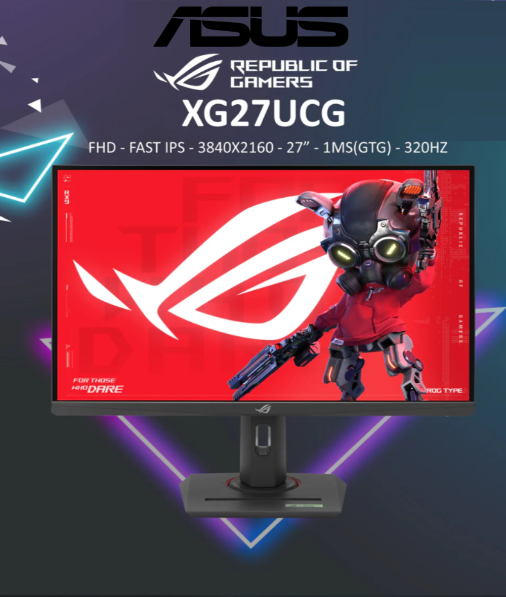 27" Монитор игровой Asus ROG Strix XG27UCG, 3840x2160, два режима: 4K+160 Гц или FHD+320 Гц), 1ms(GtG), ELMB Sync, USB-C