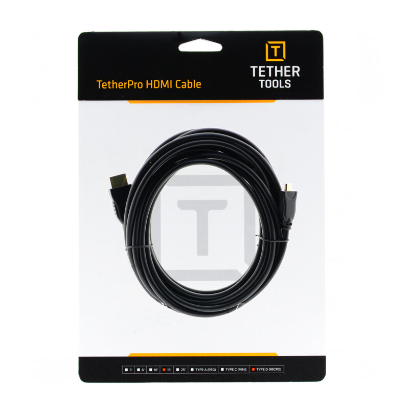 Кабель Tether Tools TetherPro HDMI Micro to HDMI 4.6m Black [H2D15-BLK]