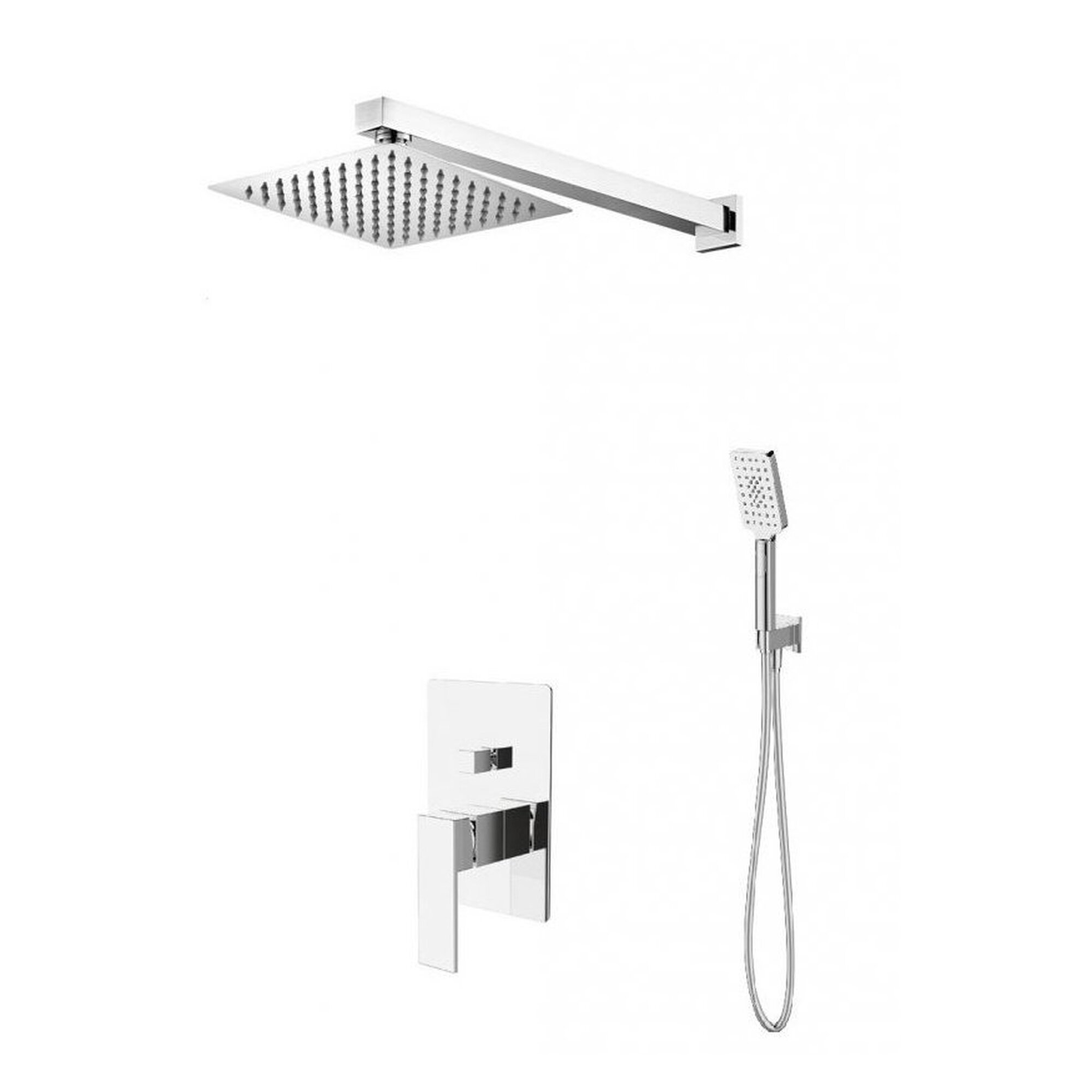 Смеситель для душа BelBagno Romano ROM-DSET-CRM, латунь, встраиваемый, с переключателем, 1/2", 40 см