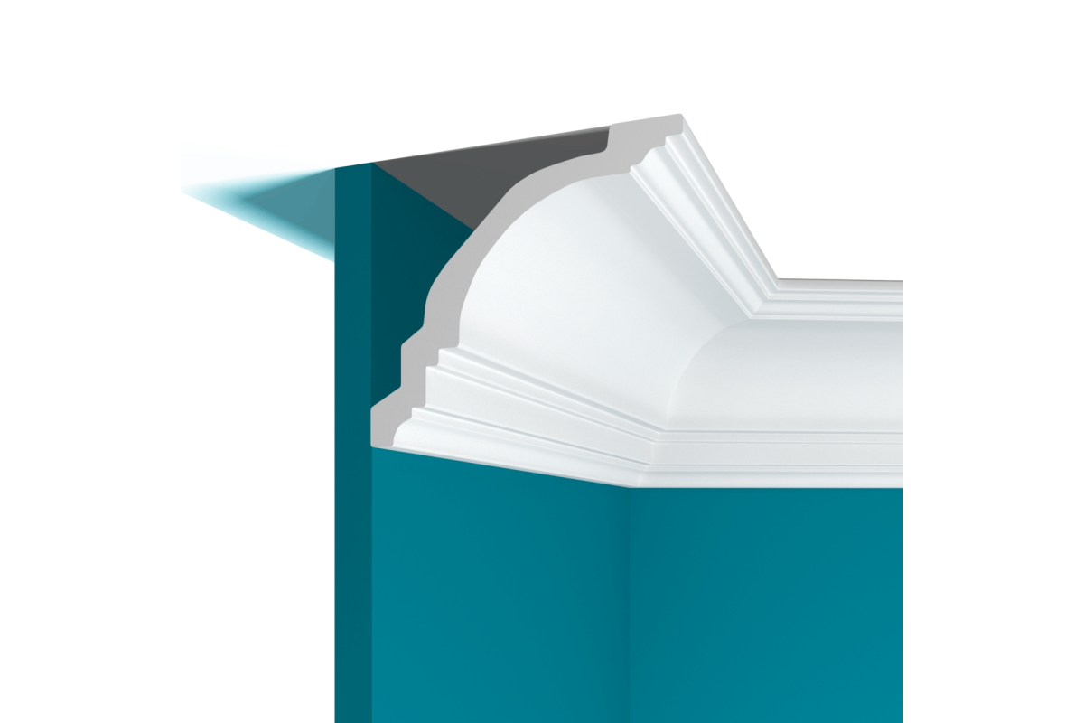 Плинтус потолочный (карниз) ударопрочный Р16 Перфект Плюс 2 метра. 11*12,2см под покраску