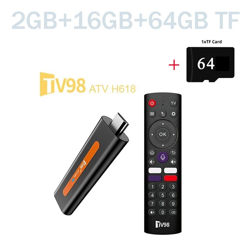 Q96 ТВ приставка Android 14 2 ГБ/16 ГБ tv98atv6182gb64gb