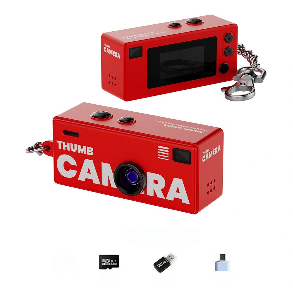 Мини-камера G6 Thumb Camera 1080P HD – Ключница-видеорегистратор с широкоугольным объективом 130°, ретро-дизайн（32GB）