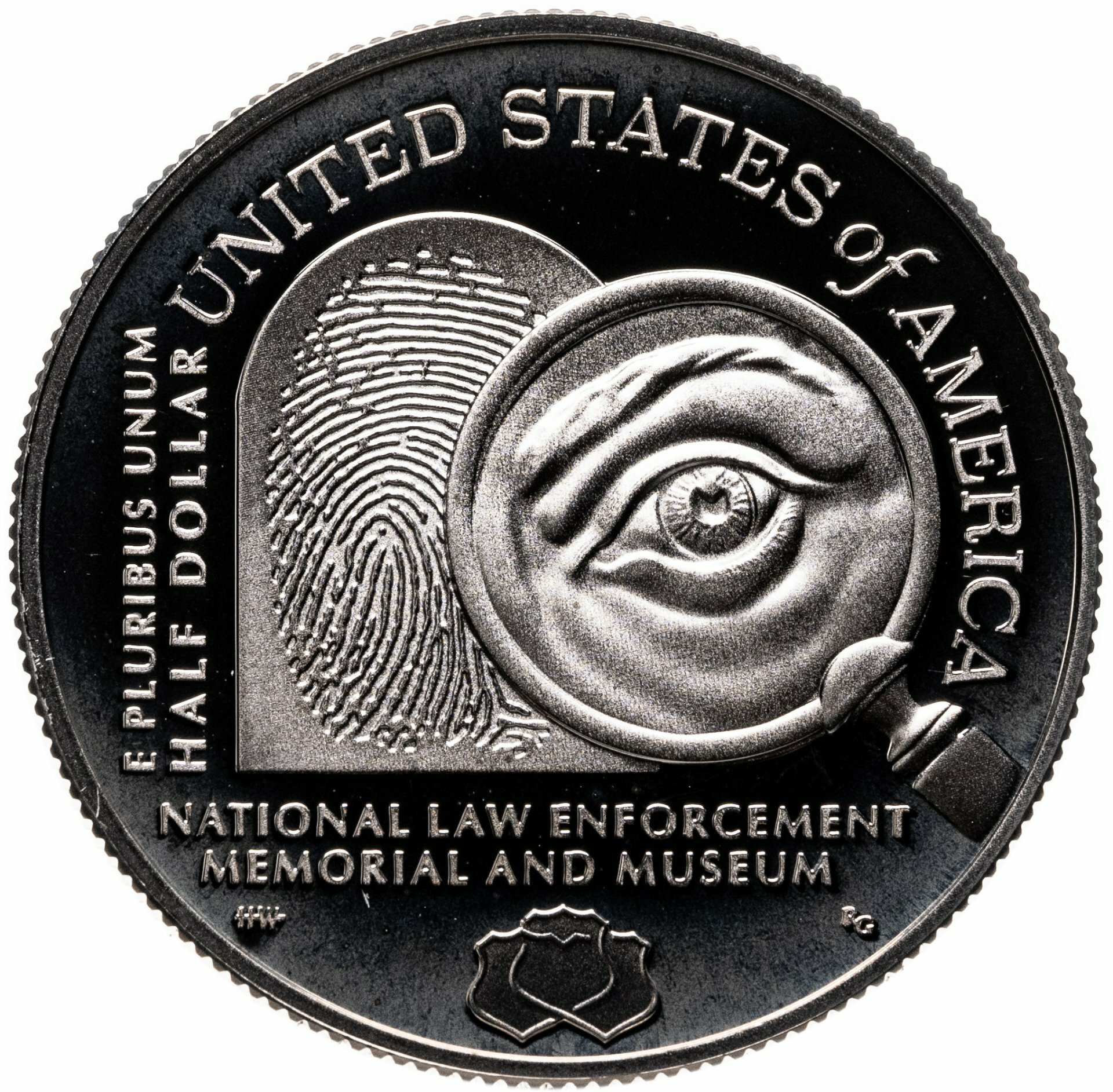 США 50 центов 1/2 доллара, half dollar 2021 S Национальный мемориал и музей правоохранительных органов, Медь, в сохранности Proof