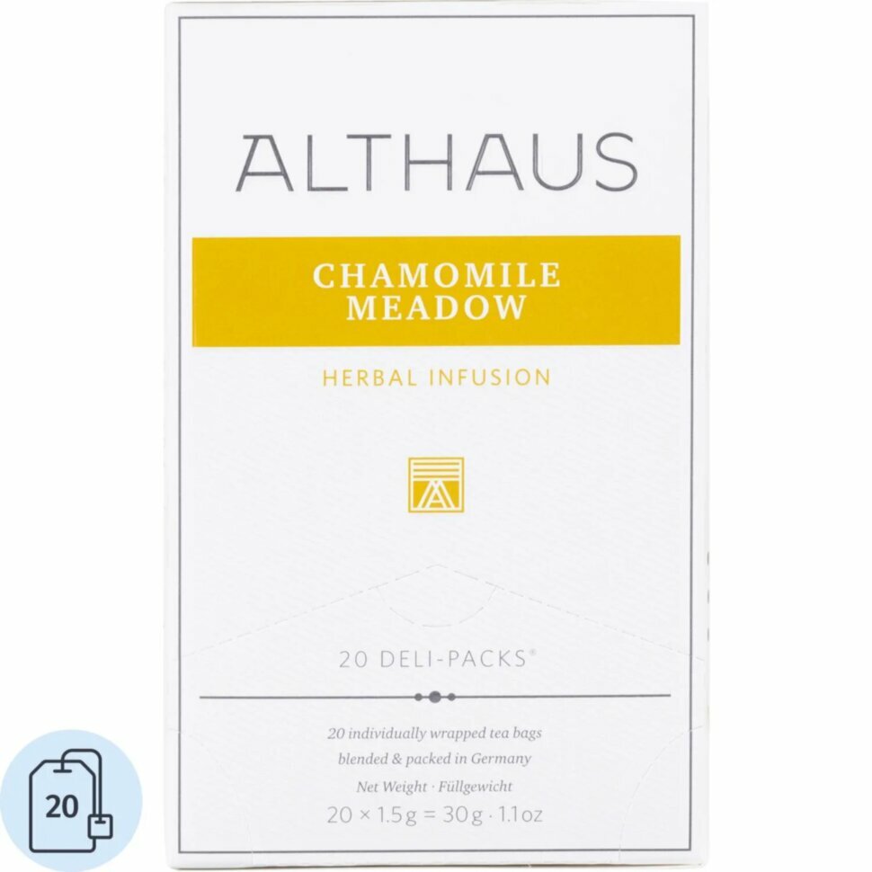 Чай травяной в пакетиках Althaus Chamomile Meadow(Ромашковый) 20пакx1,5гр, 1758359