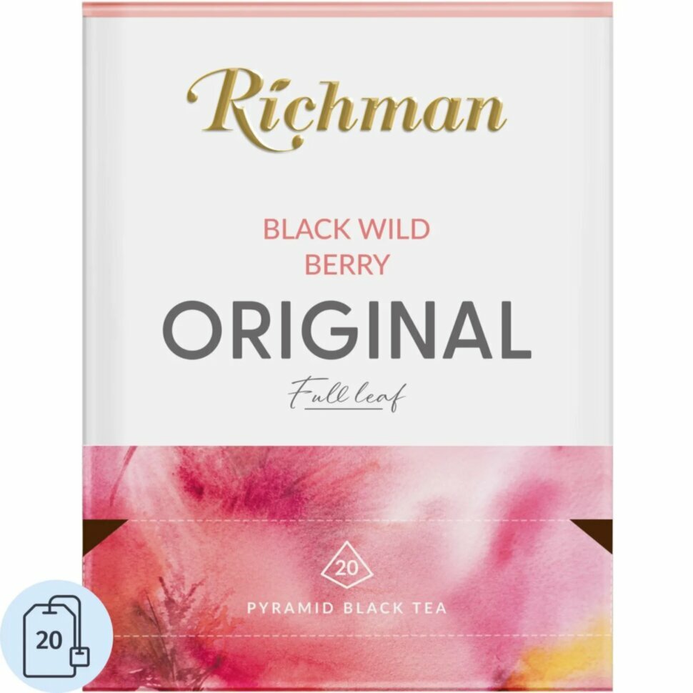 Чай Richman Black Wild Berry чёрный дикая ягода 20пирх2г, 2242654