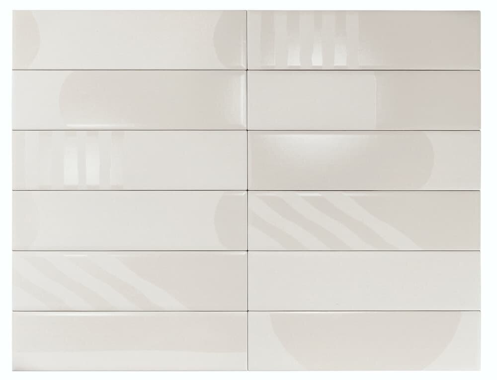 Плитка керамогранит для пола матовый Rivera Milky White Decocer 300х75/8, упаковка 44 шт. / 1 кв. м