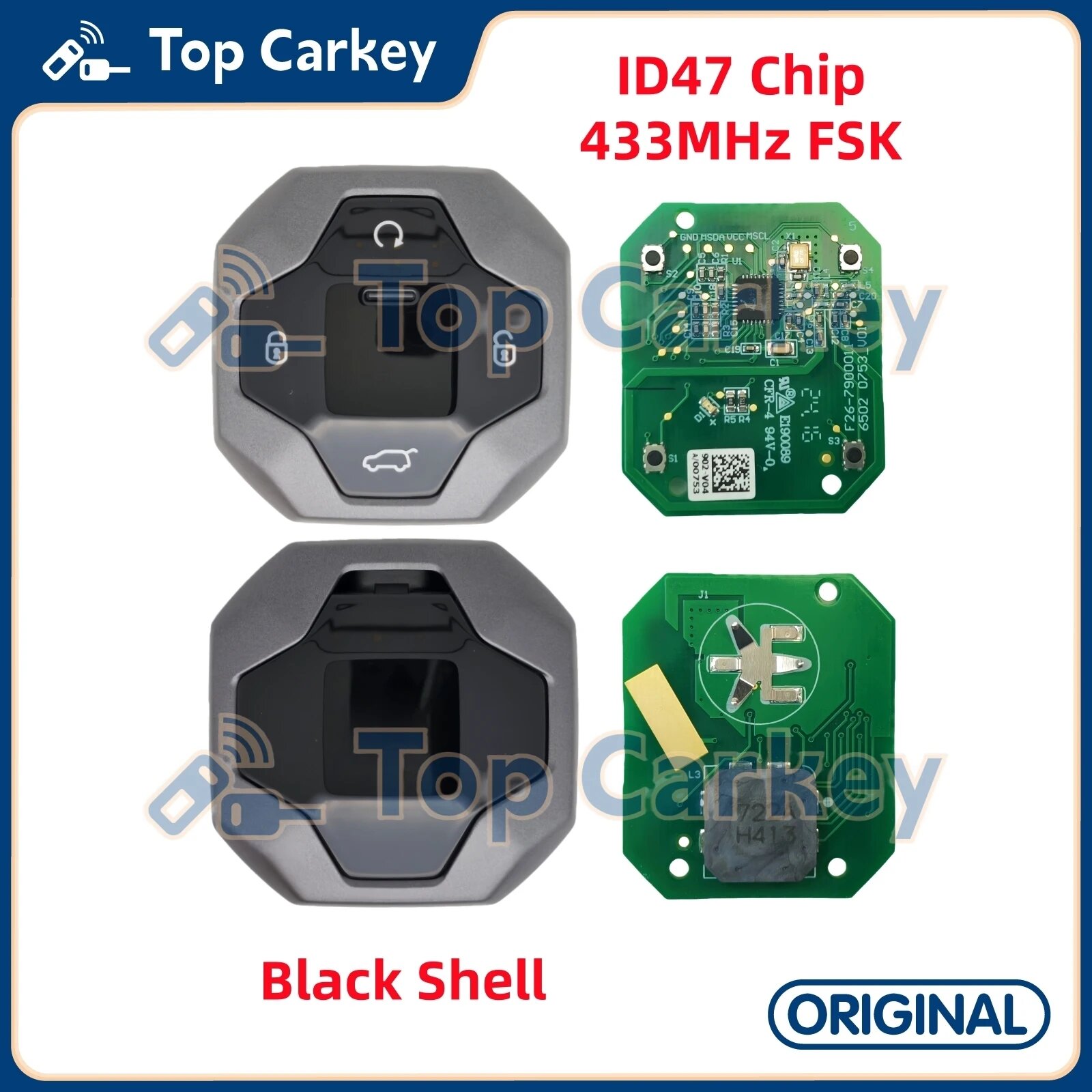 Оригинальный умный дистанционный ключ TopCarkey ID47 чип 433 МГц для Chery Jetour T2 T1 T3 TX Jetour Traveller
