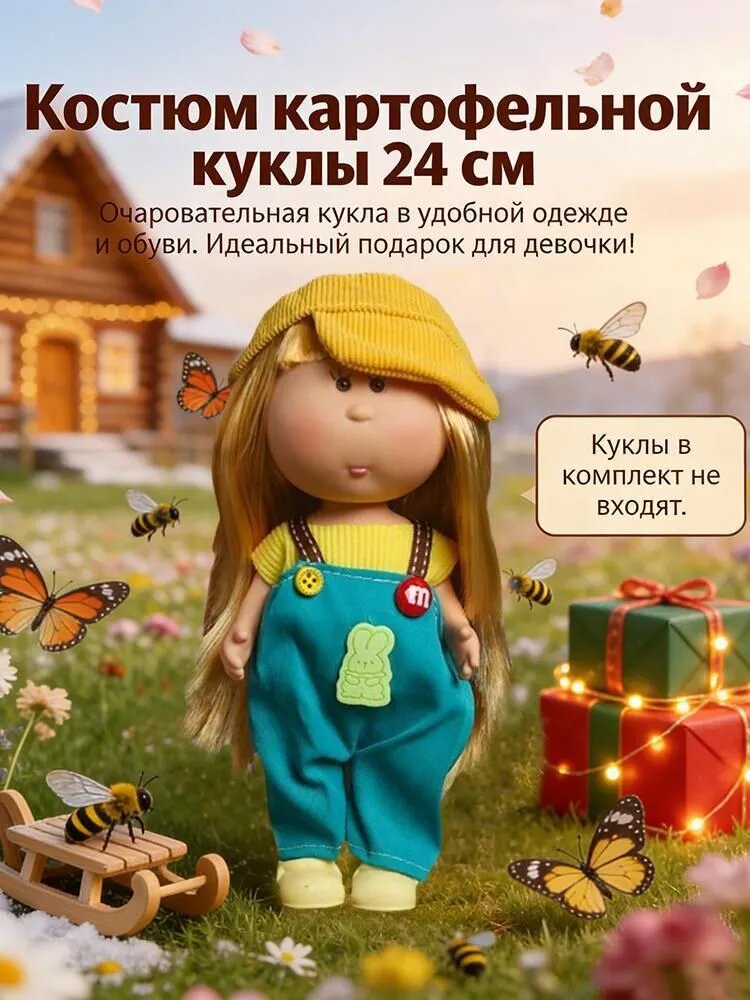 Испанская картофельная кукла Мия, 24 см, одежда и аксессуары(Куклов нет, только одежда)
