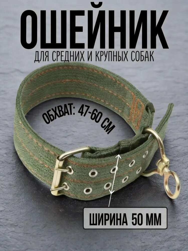 Ошейник для собак средних и крупных пород усиленный нейлоновый с вертлюгом /ширина 50мм, длина 70 см
