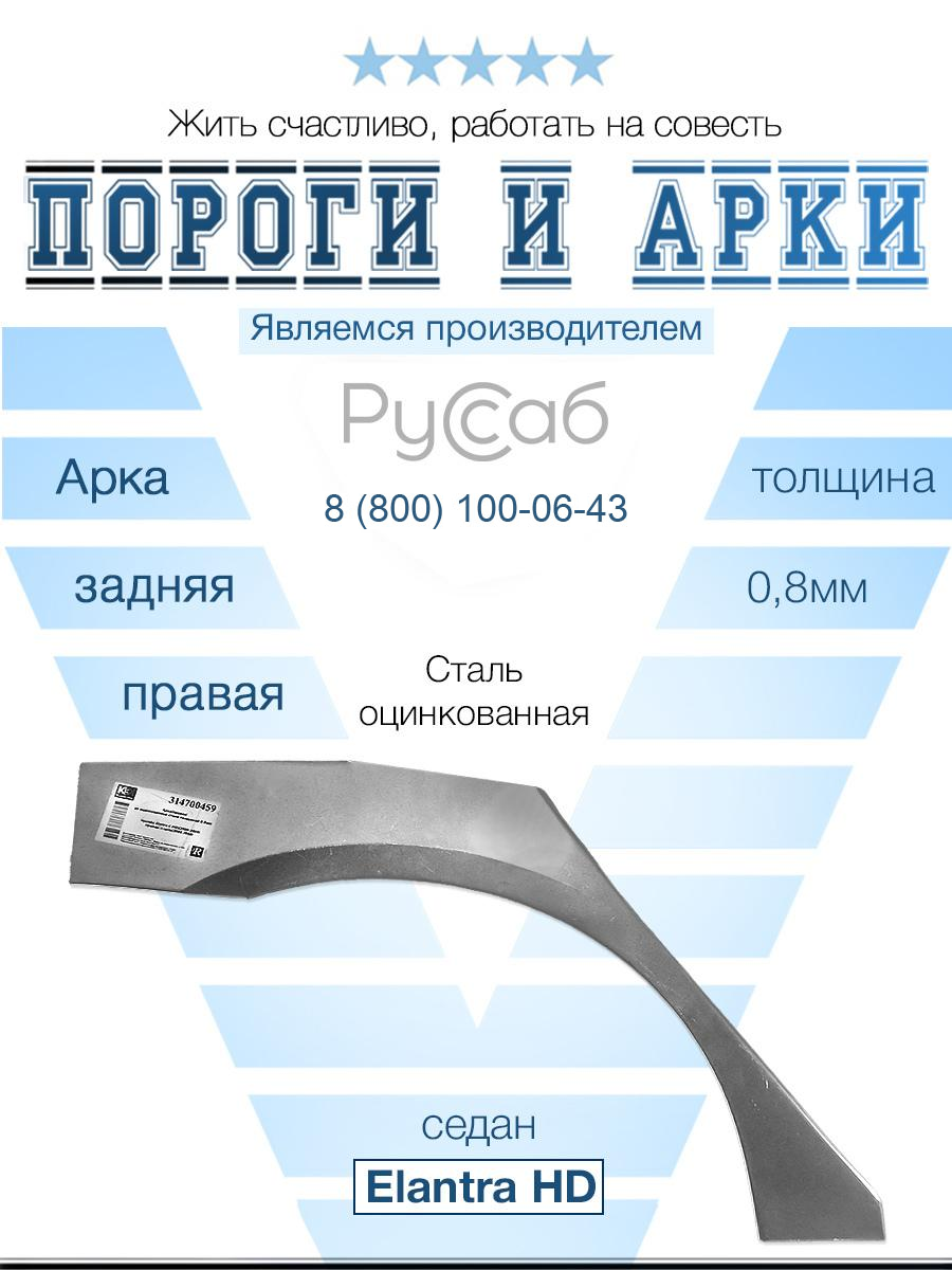 Арка правая для Hyundai Elantra HD 2006-2010 Sedan
