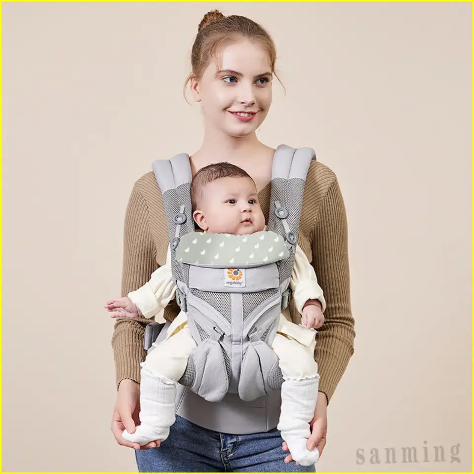 Кенгуру переноска для детей Ergobaby OMNI 360 Cool Air Mesh - light gray кенгуру для новорожденных с 0/ Хипсит-рюкзак 3 положения